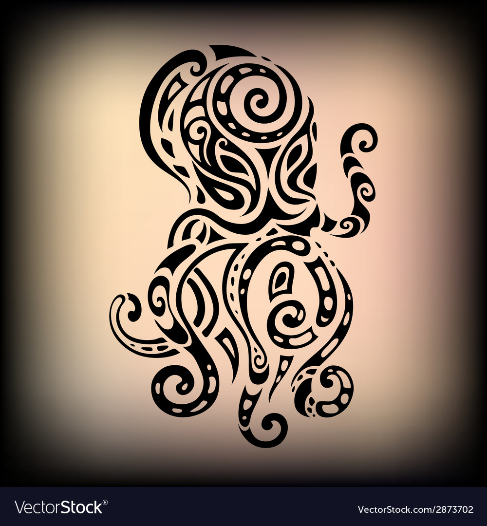 Ocean octopus ethnic pattern Royalty Free Vector Image