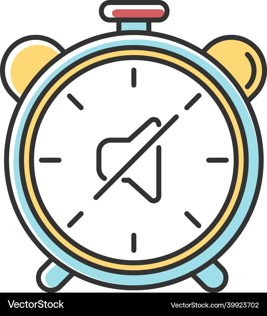 Quiet hours rgb color icon dormitory rules noise Vector Image