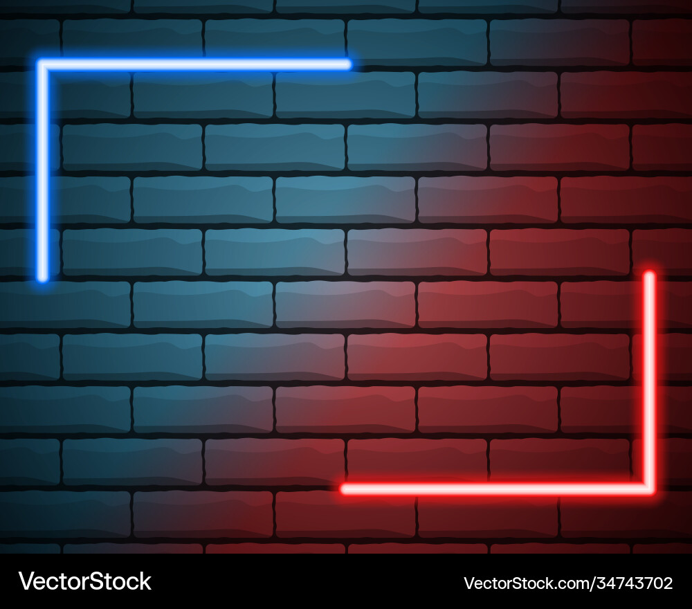 Realistic isolated neon sign blue and red Vector Image