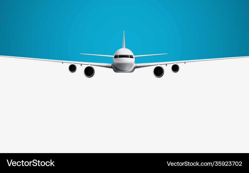 Realistic model a civil aircraft on white Vector Image