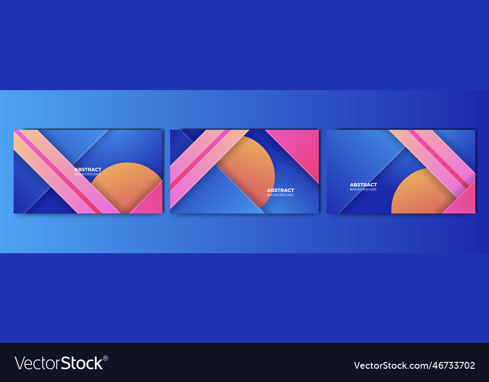 Set of modern abstract gradient blue colorful Vector Image
