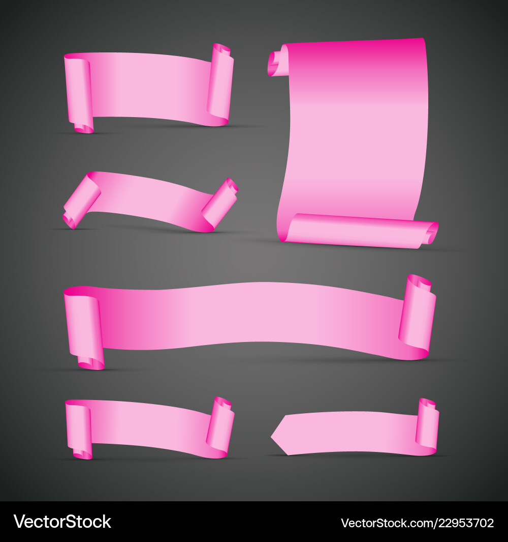 Set of pink banners Royalty Free Vector Image - VectorStock