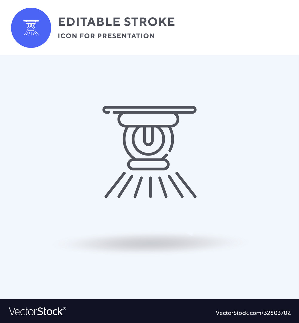 Sprinkler icon filled flat sign solid Royalty Free Vector