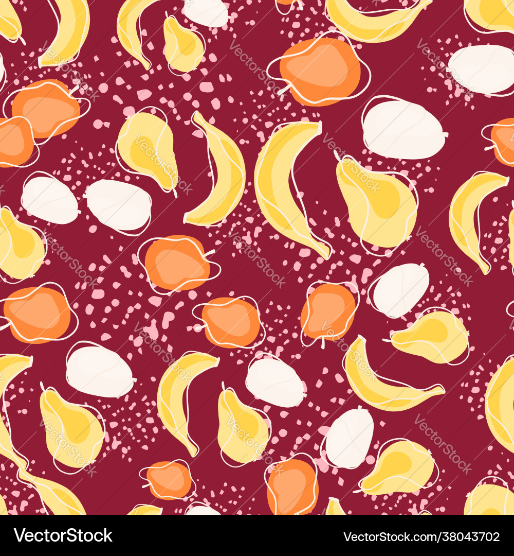 Summer food seamless pattern with organic bananas Vector Image