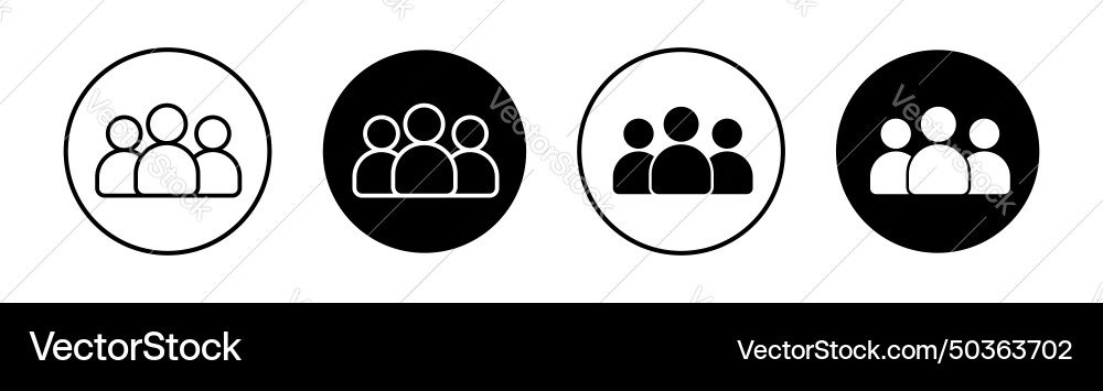 Team icon set people employee group symbol Vector Image