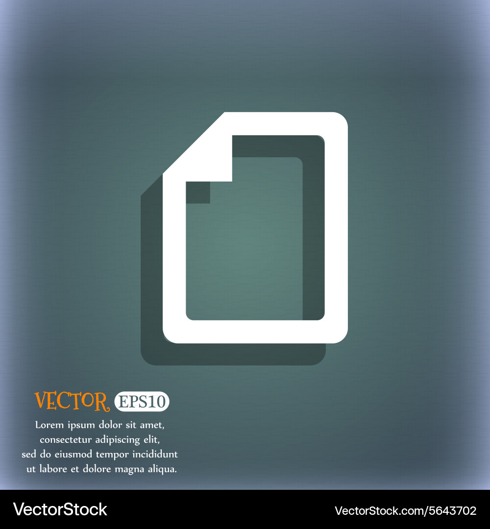 Text file icon symbol on the blue-green abstract Vector Image