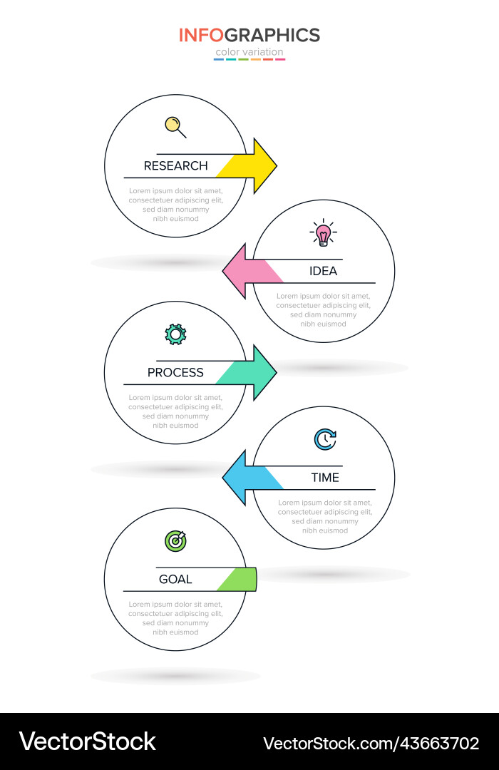 Vertical infographic design with icons and 5 Vector Image