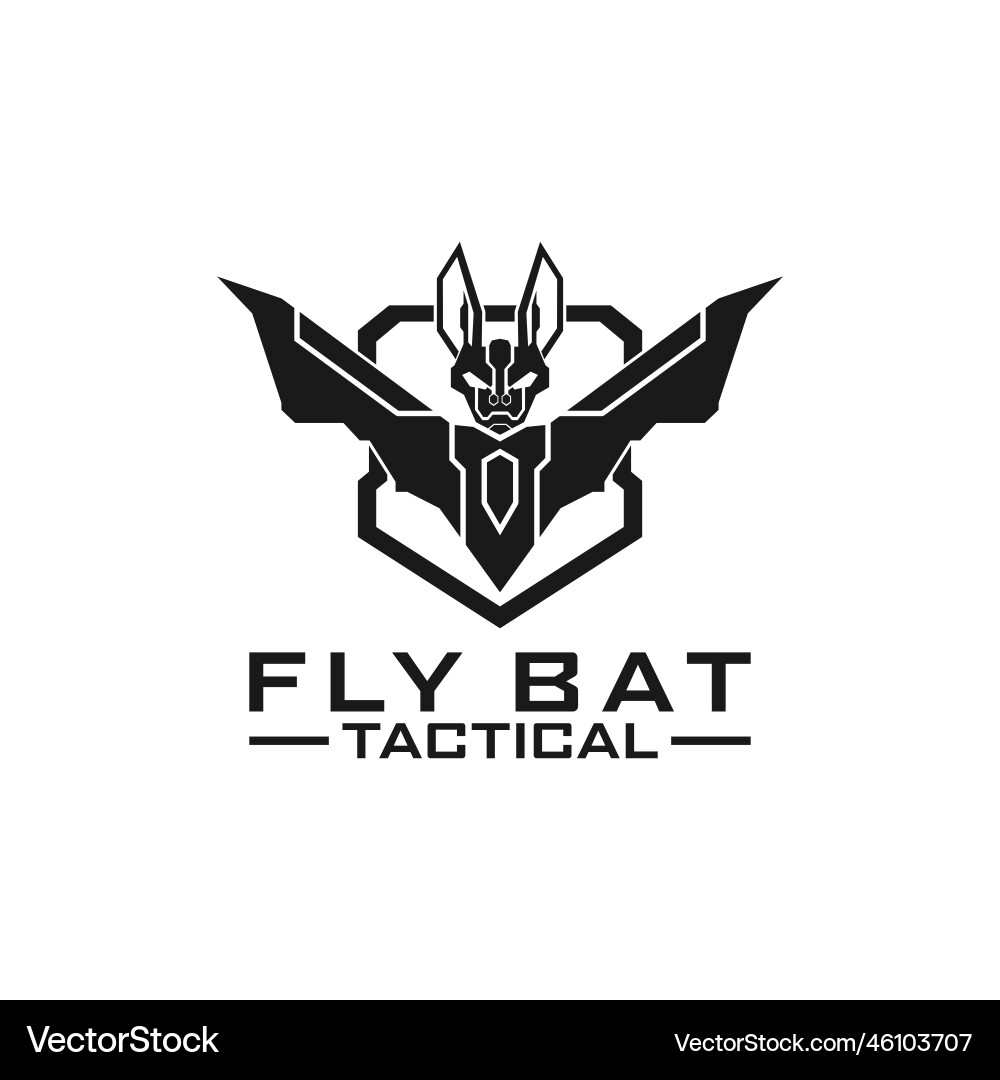 Bat logo tactical military flying design Vector Image