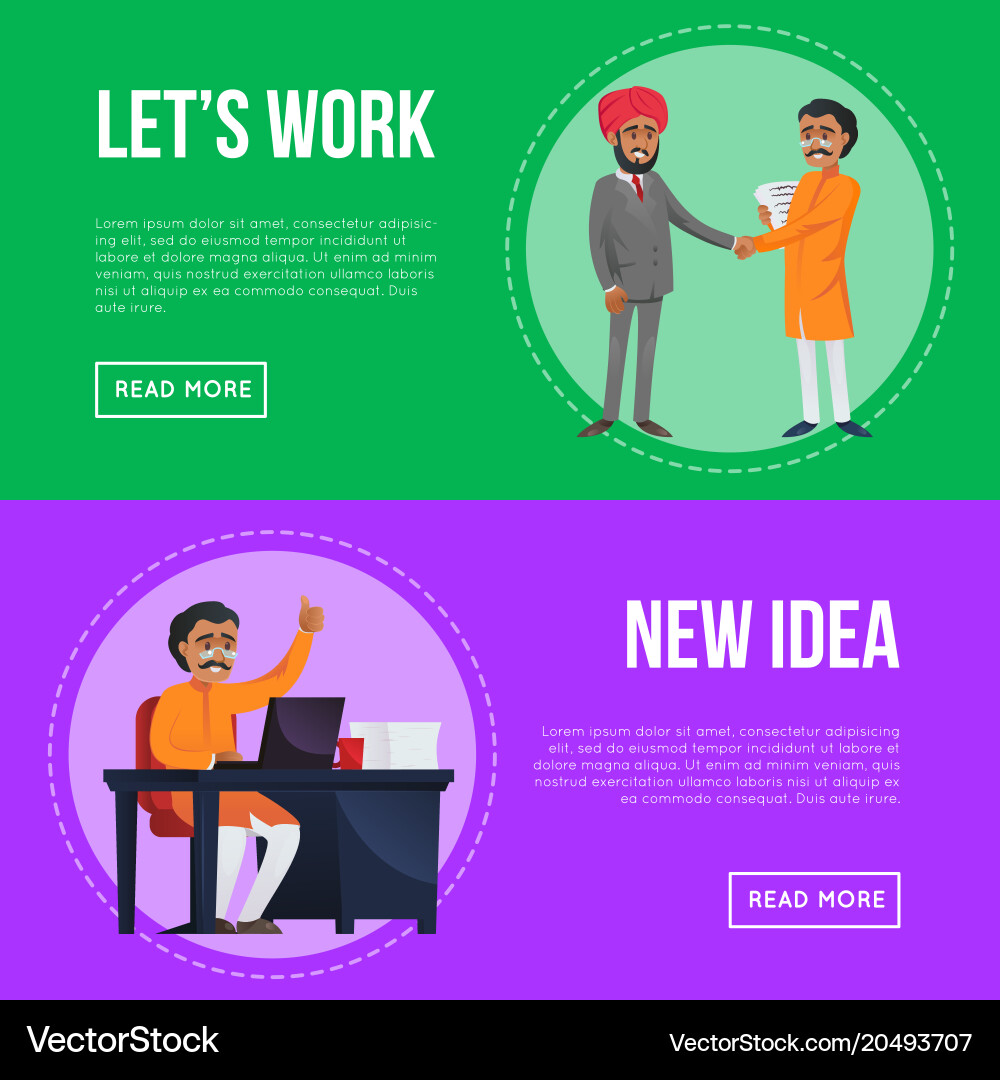 Business cooperation and partnership flyers Vector Image