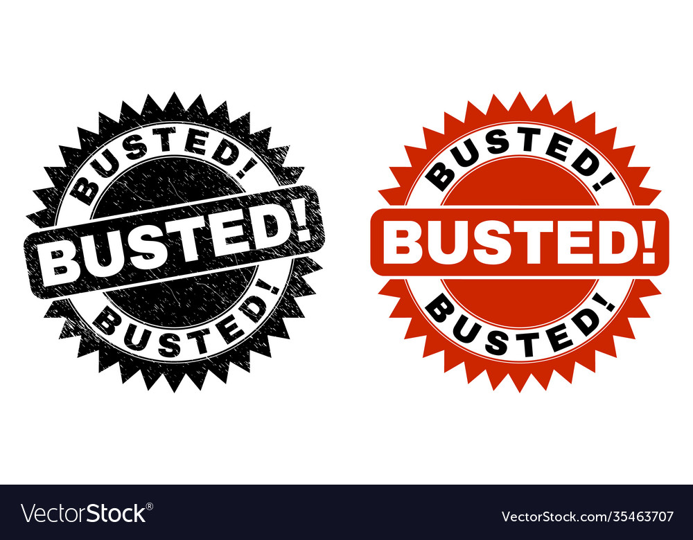 Busted exciting black rosette seal with corroded Vector Image