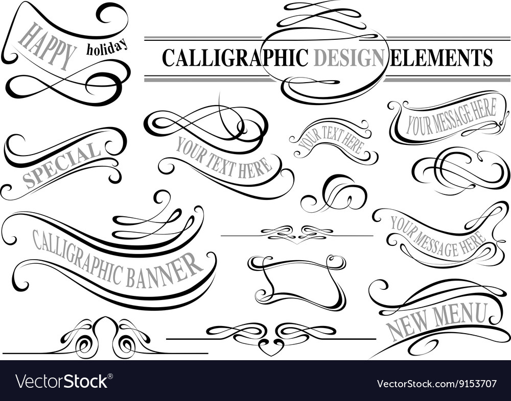 Calligraphic Elements Royalty Free Vector Image