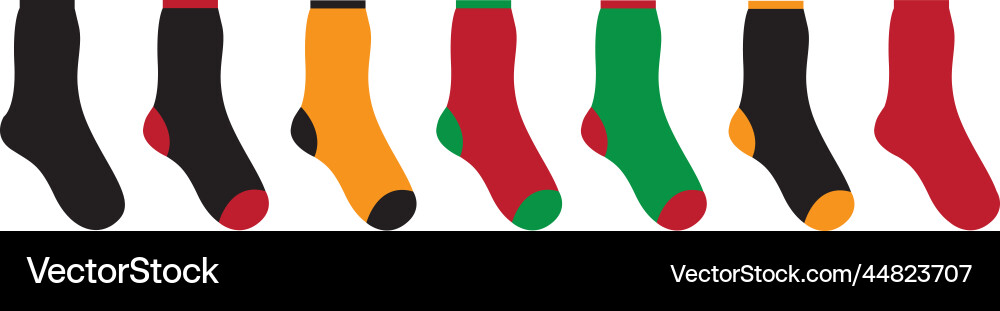 Cartoon socks bundle of socks with textures Vector Image