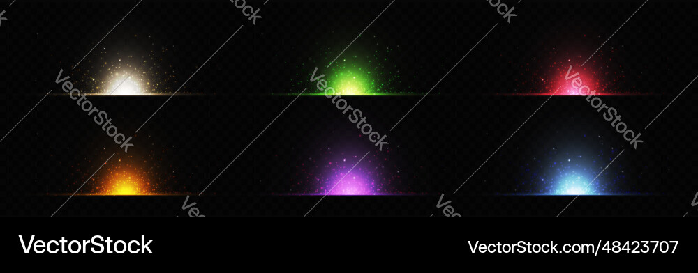 Color set of neon light flash effects Royalty Free Vector