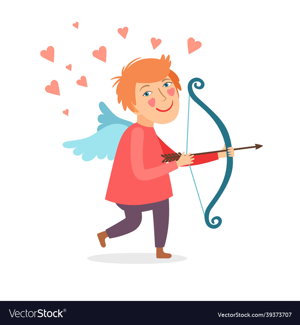 Cute little cupid for valentine day greeting card Vector Image