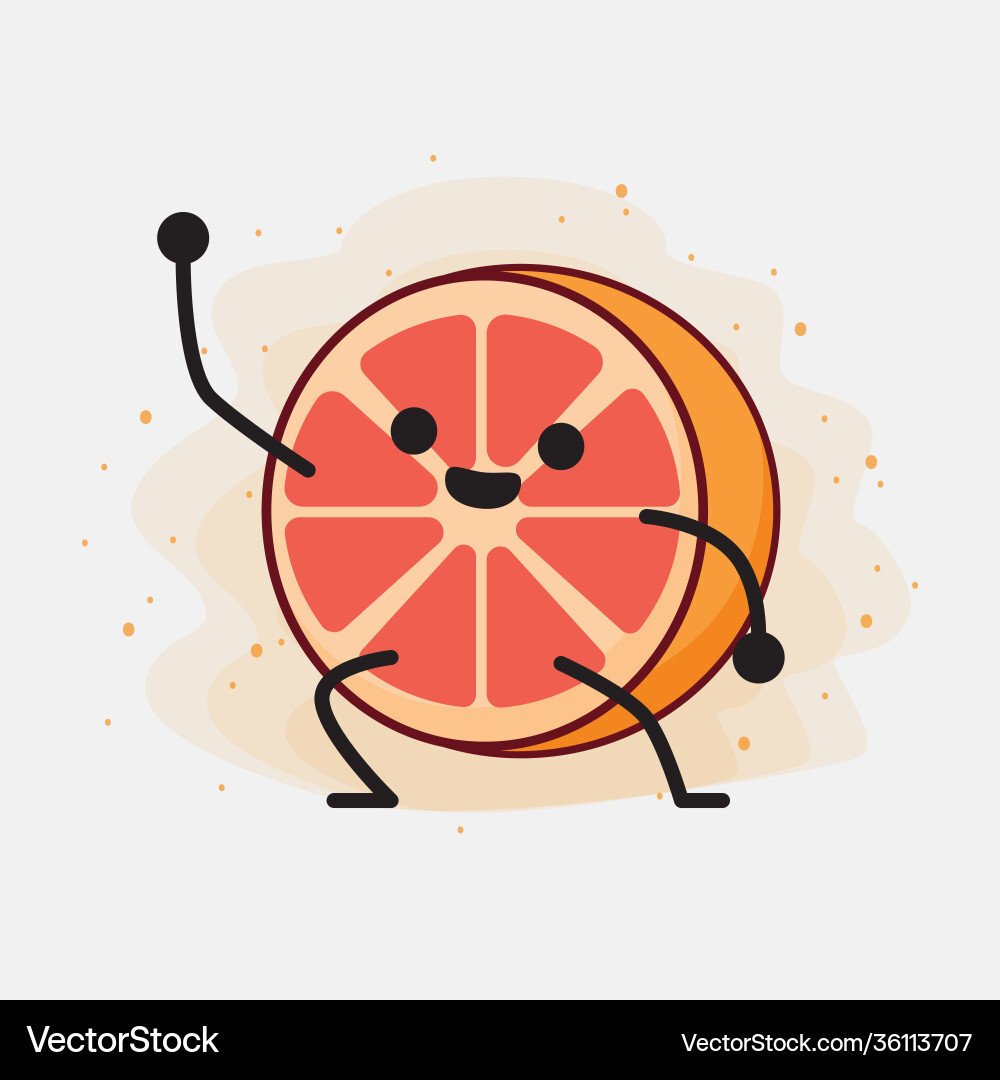 Cute orange grapefruit mascot mascot character Vector Image
