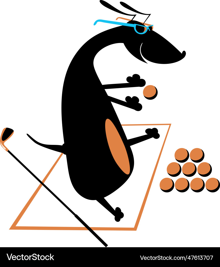 Dog playing golf Royalty Free Vector Image - VectorStock