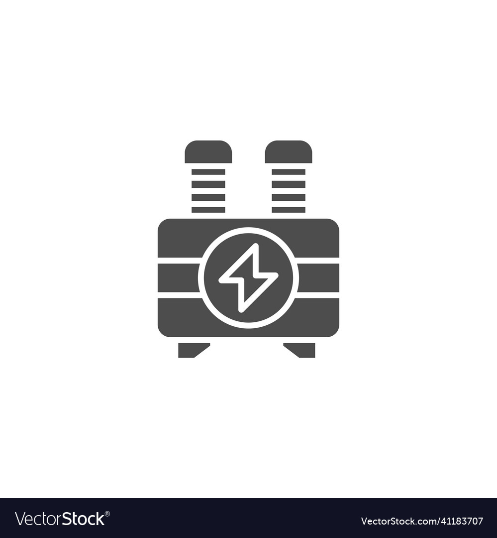 Electric transformer line filled color glyph icon Vector Image