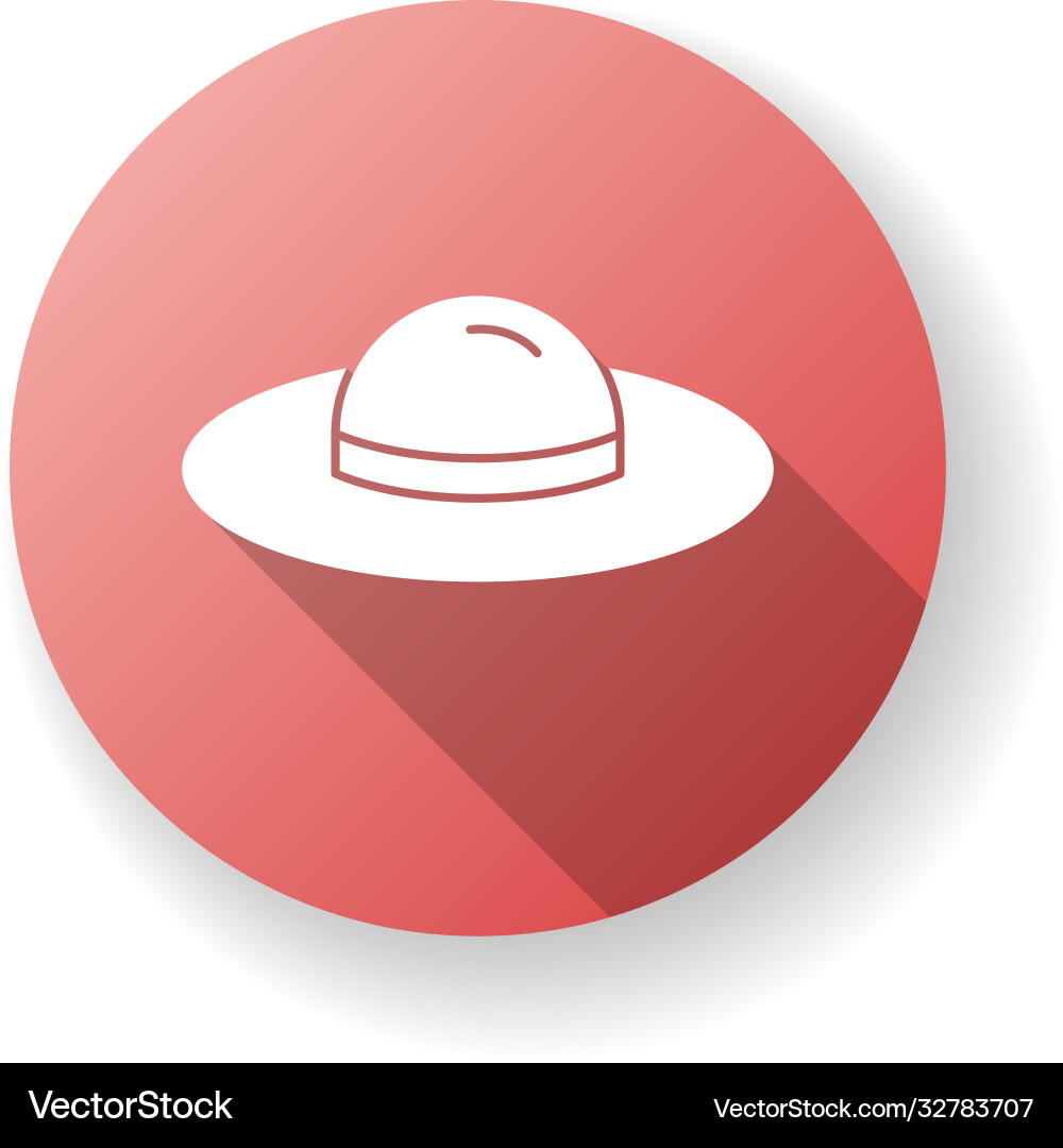 Female hat red flat design long shadow glyph icon Vector Image