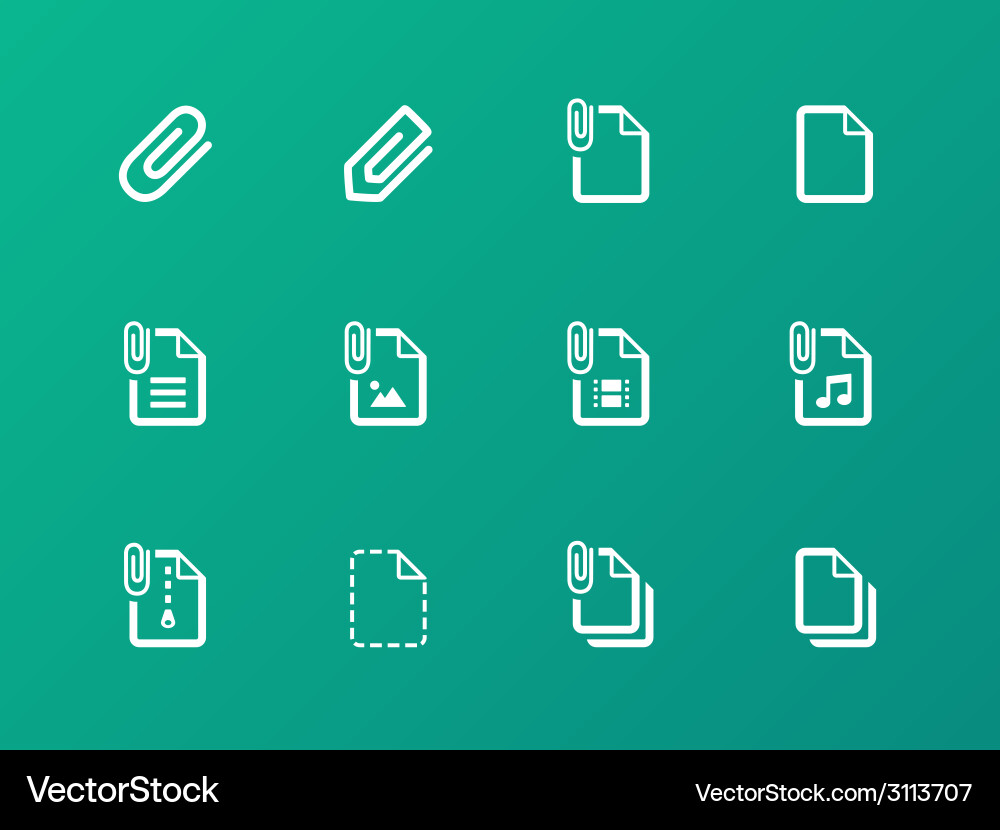 File clip icons on green background Royalty Free Vector