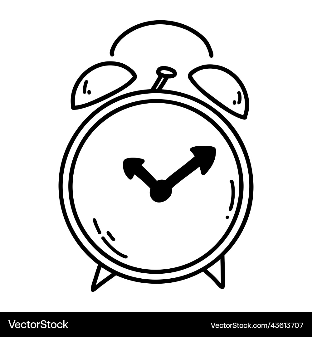 Hand drawn doodle alarm clock icon sketch Vector Image