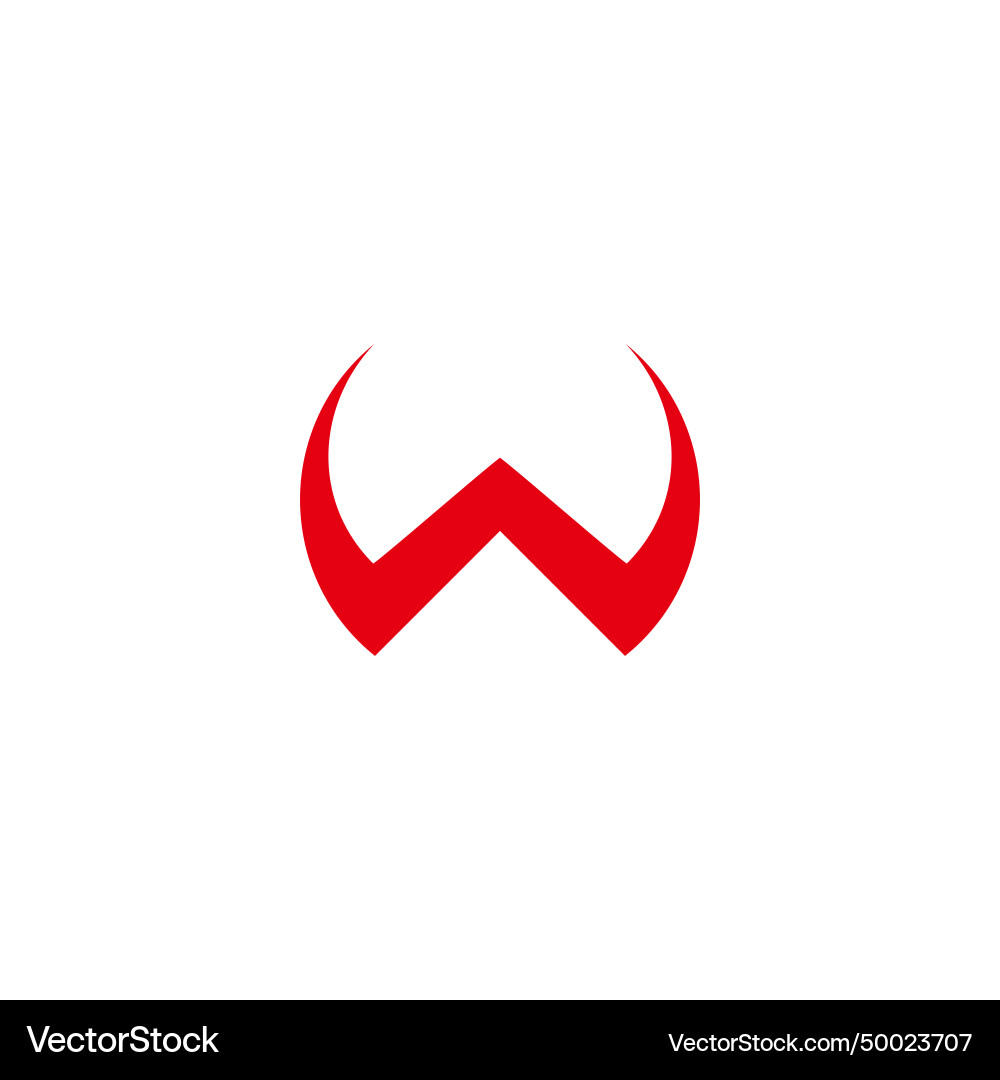 Letter w modern elegant geometric symbol simple Vector Image