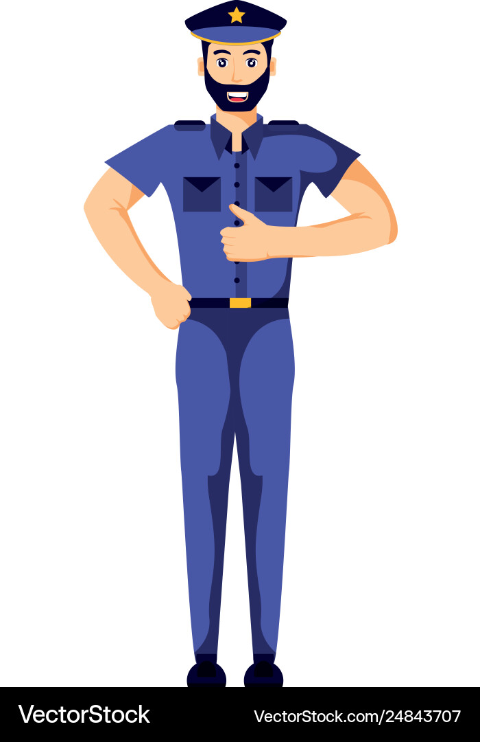 Police officer avatar character Royalty Free Vector Image