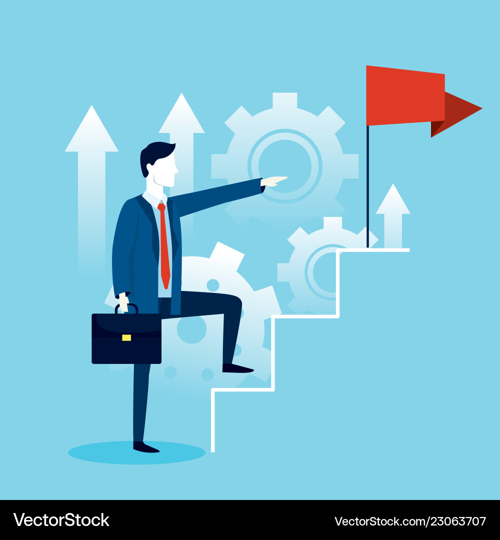 Professional businessman with briefcase and red Vector Image