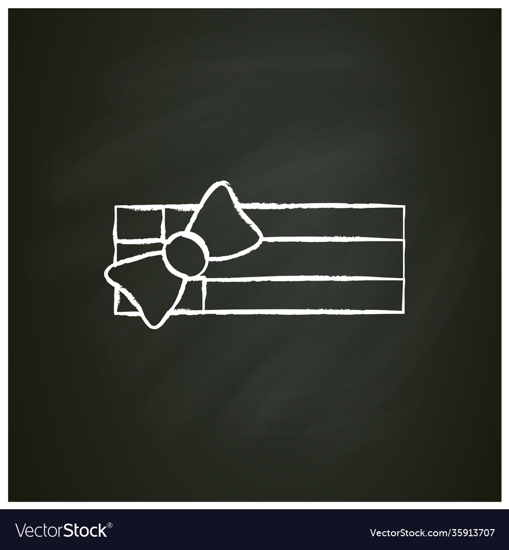 Rectangle shape present chalk icon Royalty Free Vector Image