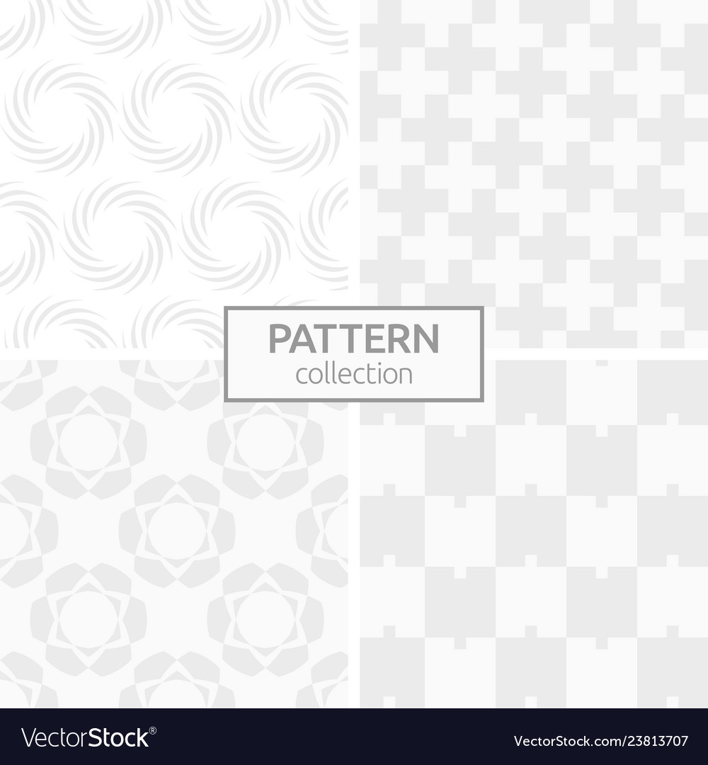 Set four abstract geometric seamless patterns Vector Image