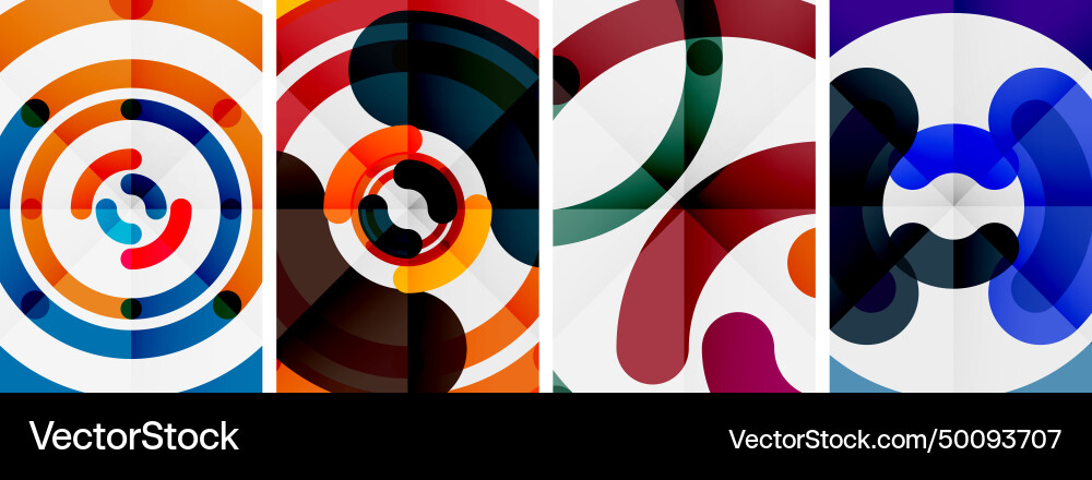 Set of colorful circle backgrounds Royalty Free Vector Image