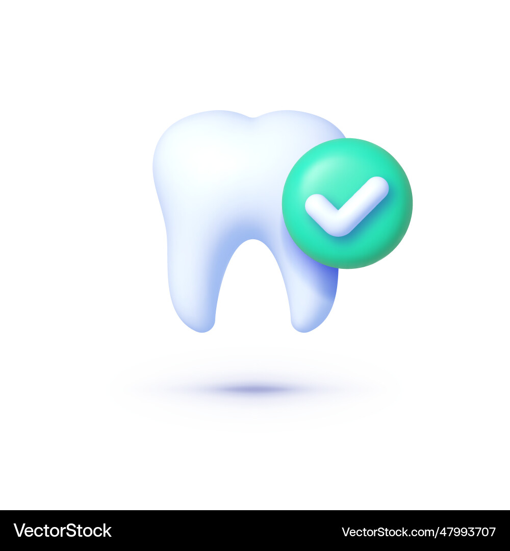 Tooth check icon in realistic style on white Vector Image