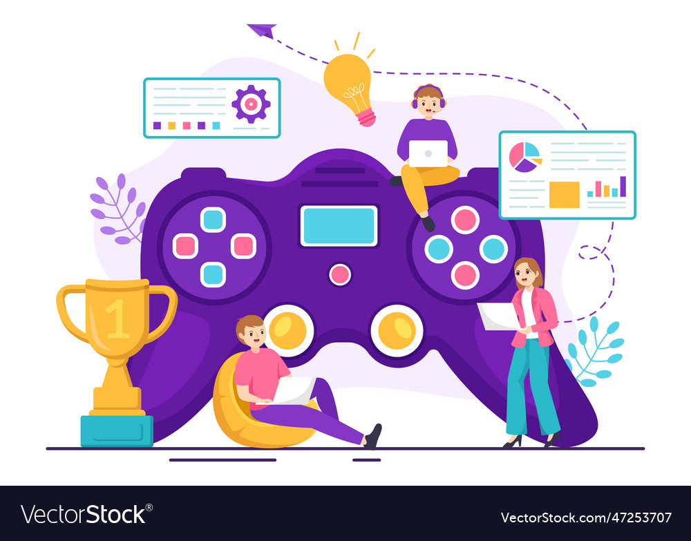 Video game development with games digital Vector Image