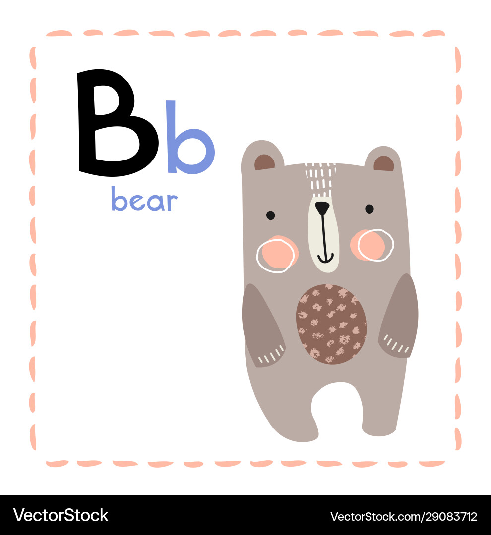 Alphabet letter b for kids Royalty Free Vector Image