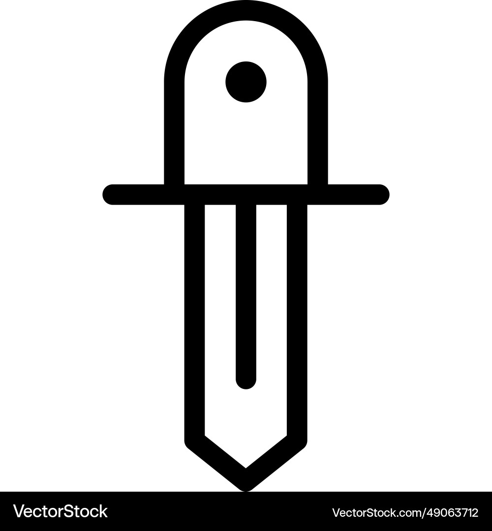 Antique knife with a wooden handle Royalty Free Vector Image