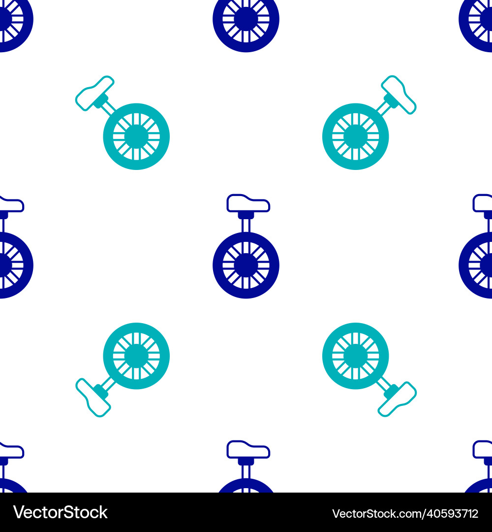 Blue unicycle or one wheel bicycle icon isolated Vector Image