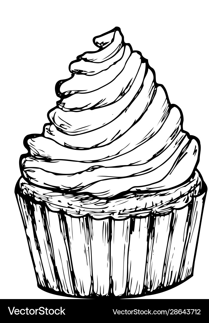 Cupcake for coffee houses or cafes Royalty Free Vector Image