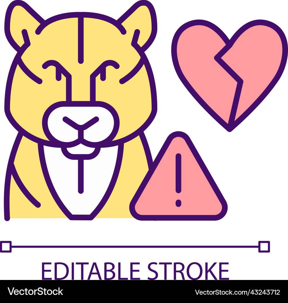 Exotic animals extinction rgb color icon Vector Image