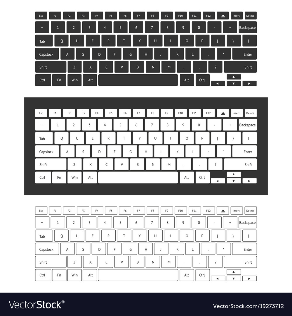 Laptop keyboard set Royalty Free Vector Image - VectorStock