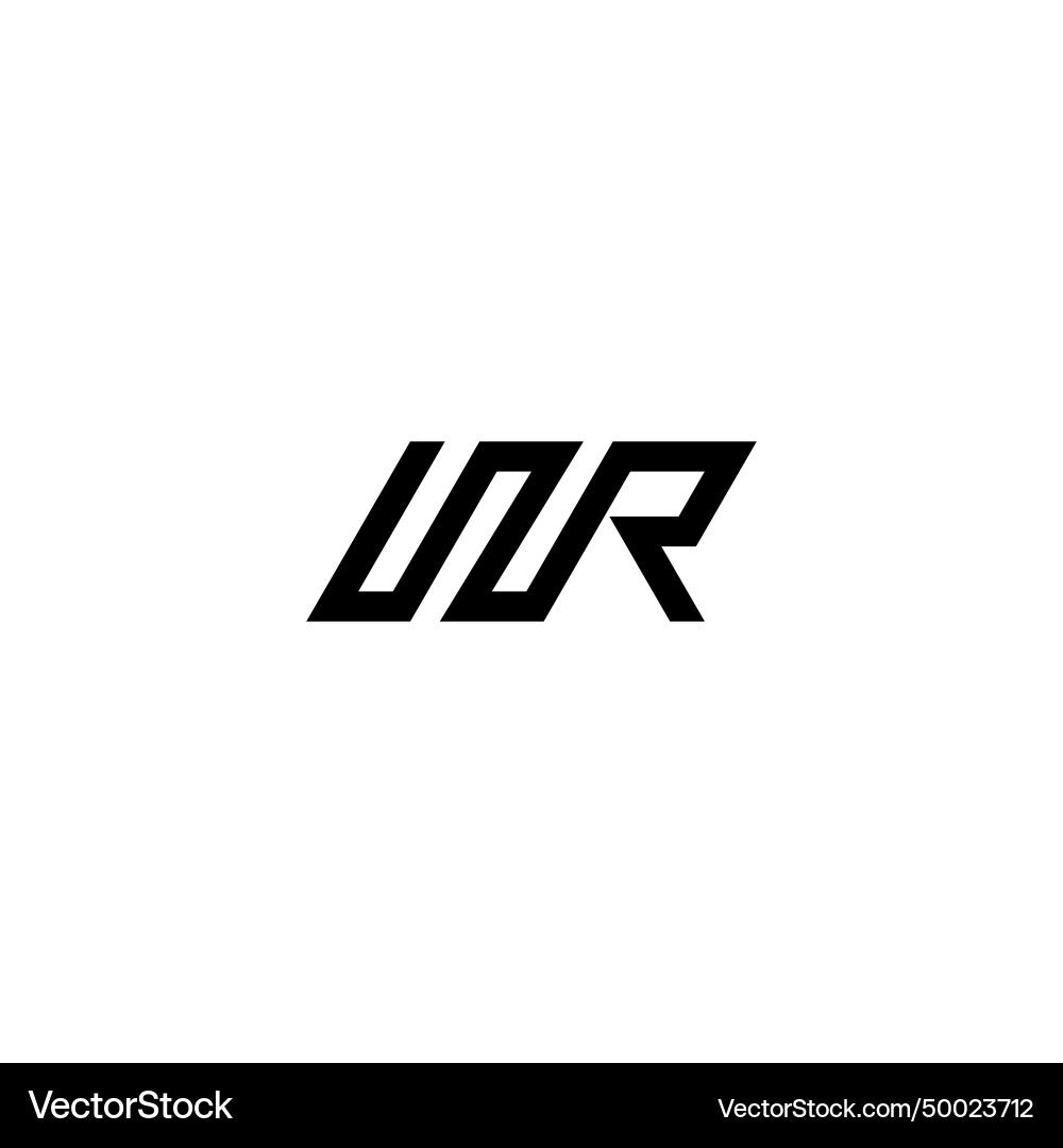 Letter wr geometric symbol simple logo Royalty Free Vector