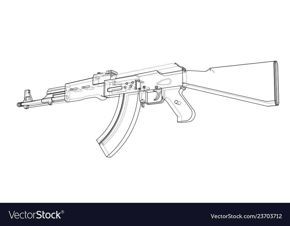 Machine gun rendering 3d Royalty Free Vector Image