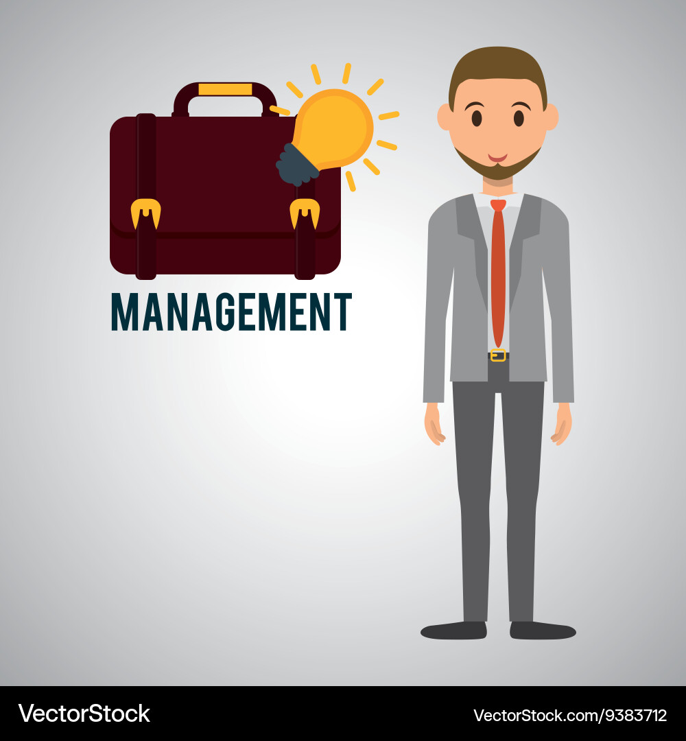 Management design person icon isolated Royalty Free Vector