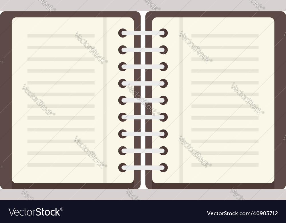 Office manager open notebook icon flat isolated Vector Image