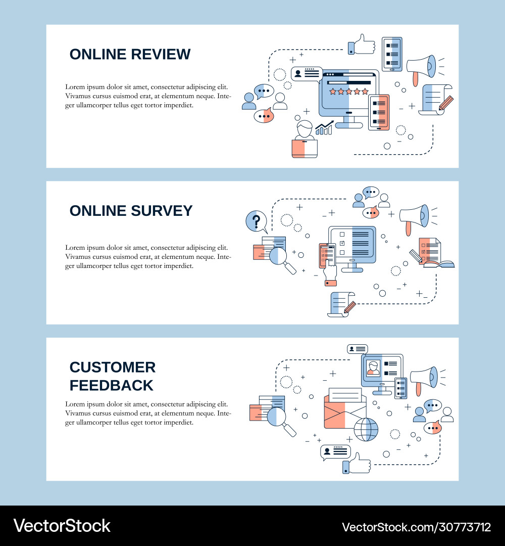 Online review survey and customer feedback Vector Image