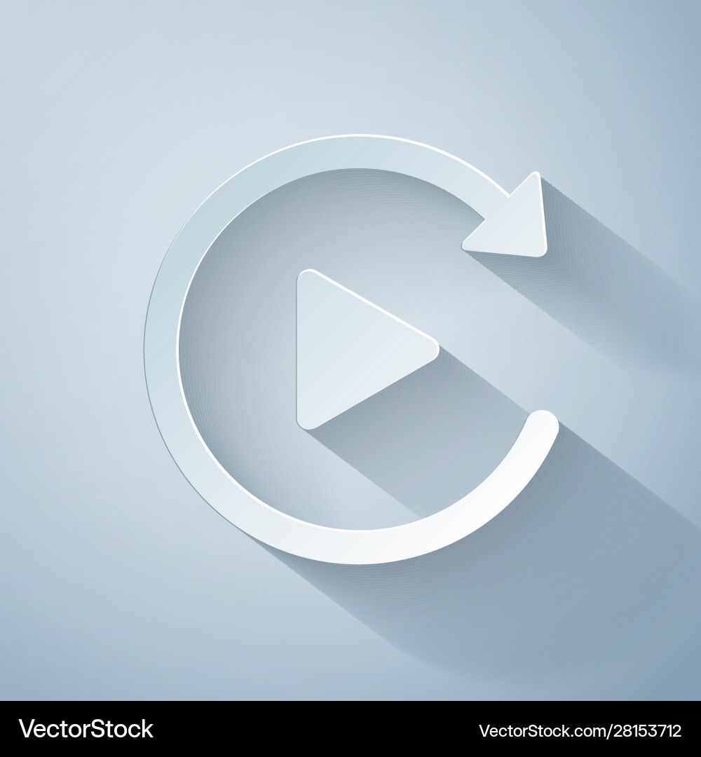 Paper cut video play button like simple replay Vector Image