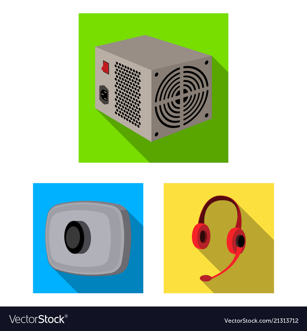 Personal computer flat icons in set collection Vector Image