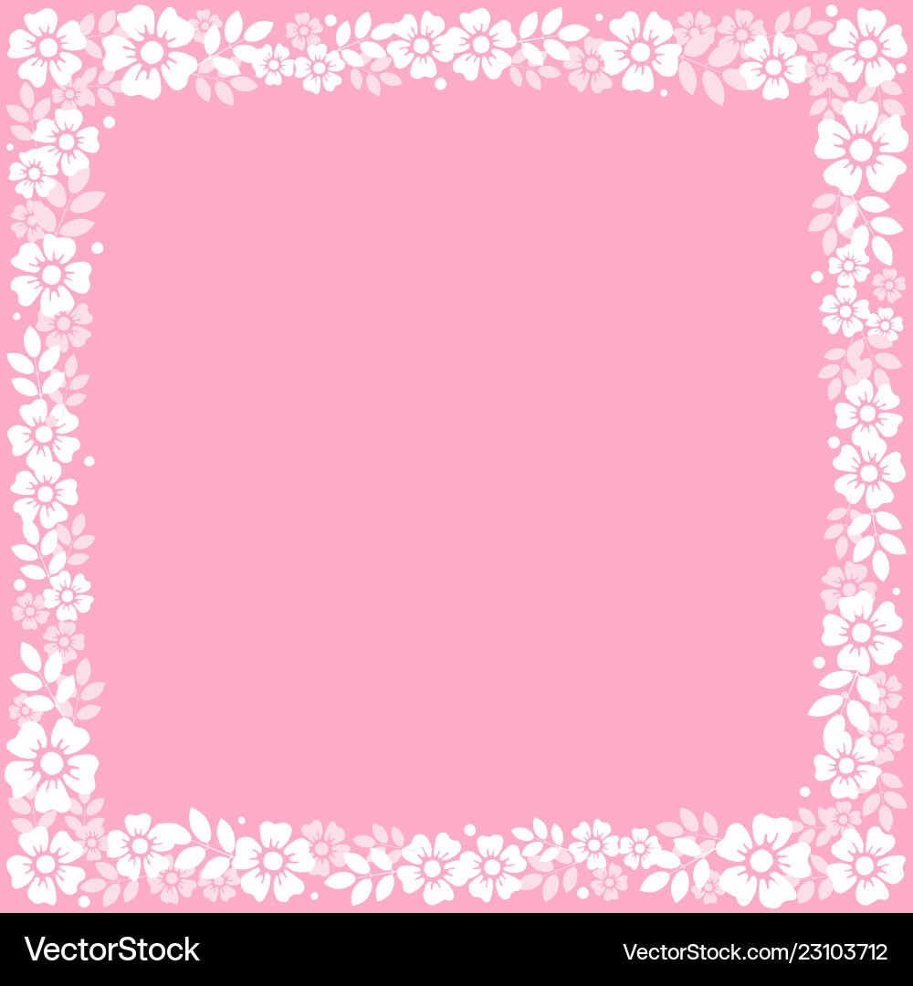 Pink square background with decorative frame of Vector Image