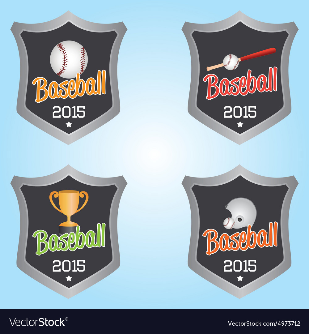Set labels with baseball elements Royalty Free Vector Image