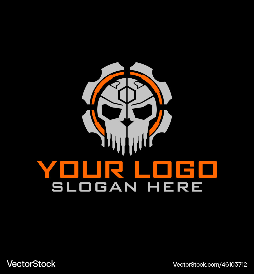 Tactical military skull gear design armory Vector Image