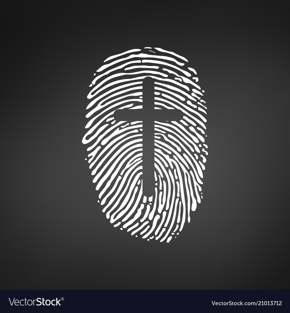 Thumb prints or fingerprint with cross showing Vector Image Thumb prints or fingerprint with cross showing Vector Image