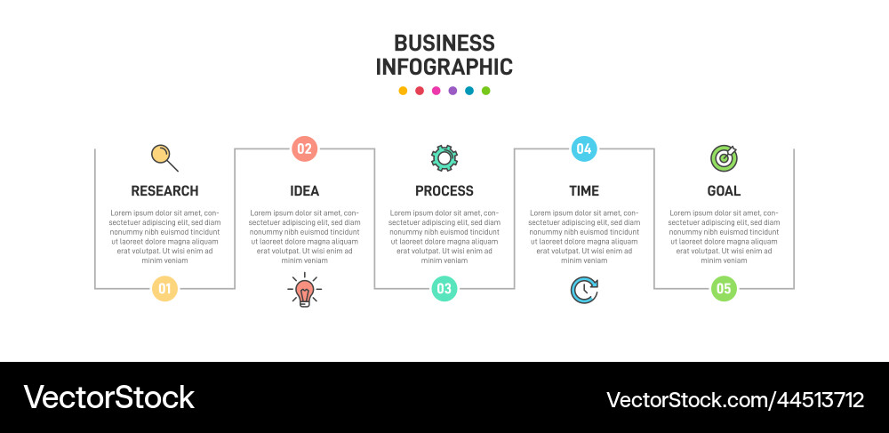 Vertical infographic design with icons and 5 Vector Image